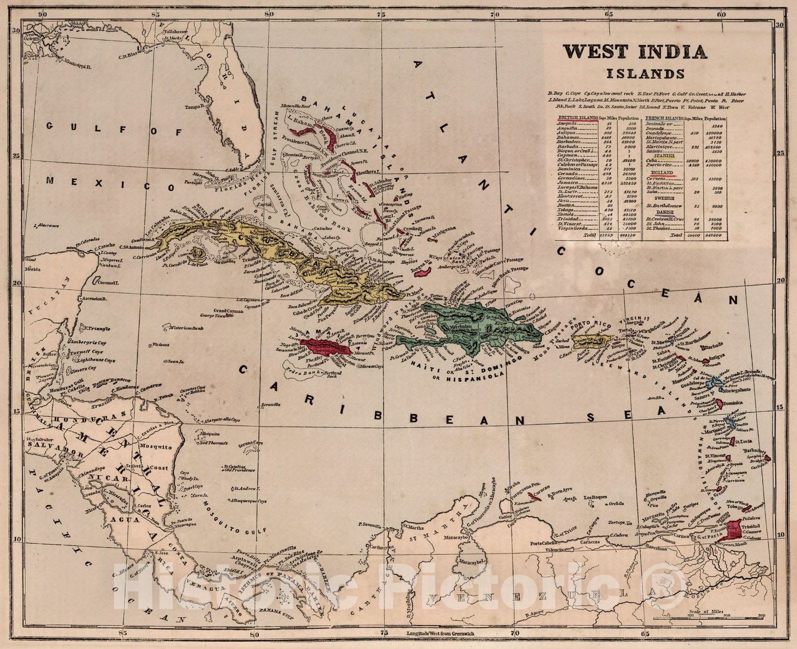 West Indies 1856 Historical Map Print | Morse's Atlas – Historic Pictoric