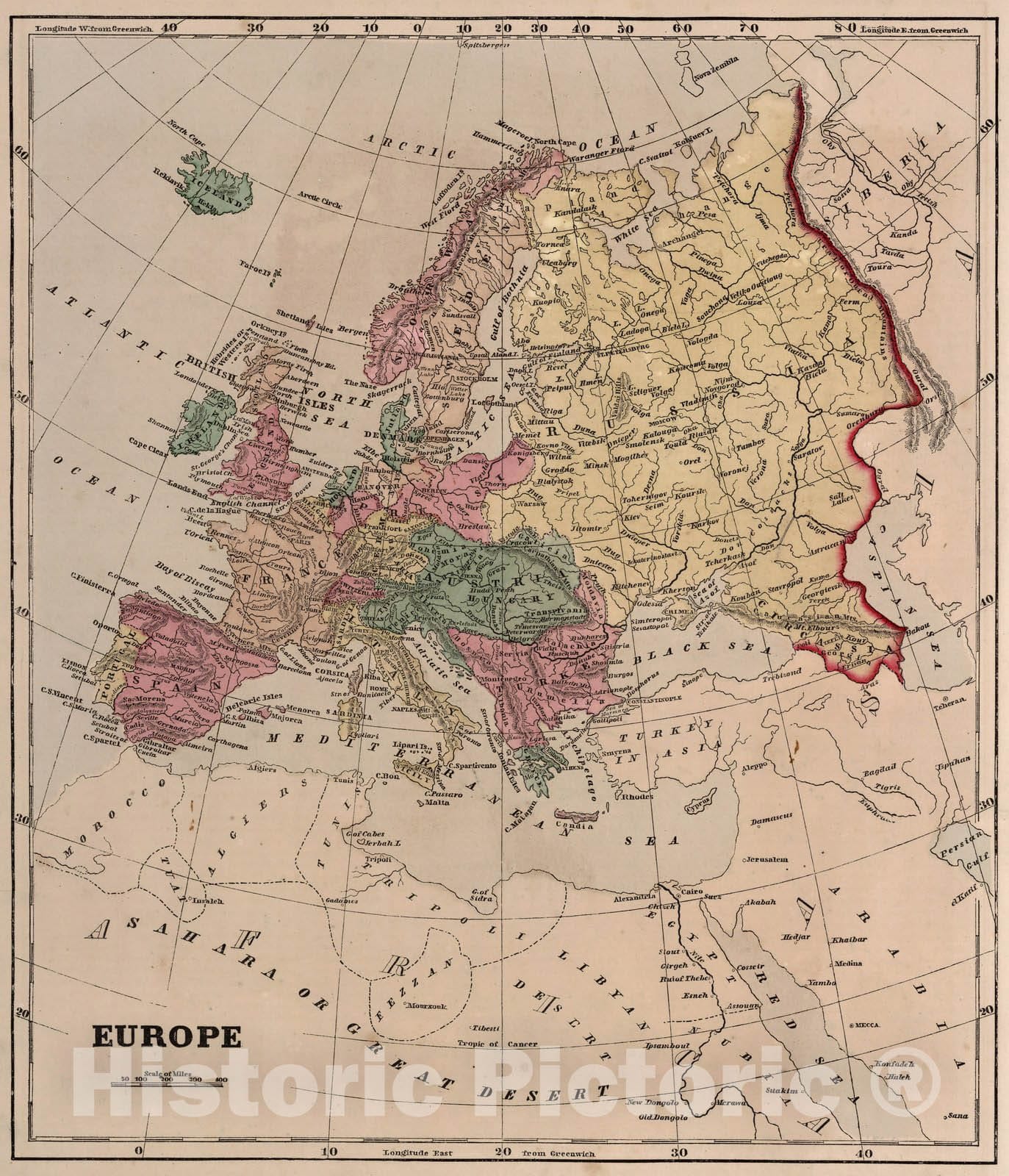 Map Of Europe 1860