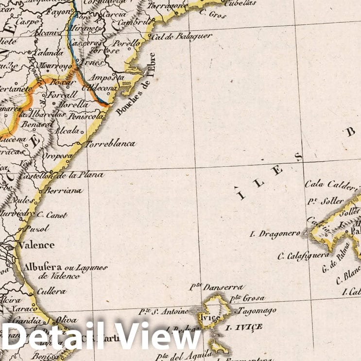 Historic Map : Spain,Espagne Orientale. 1812 , Vintage Wall Art ...