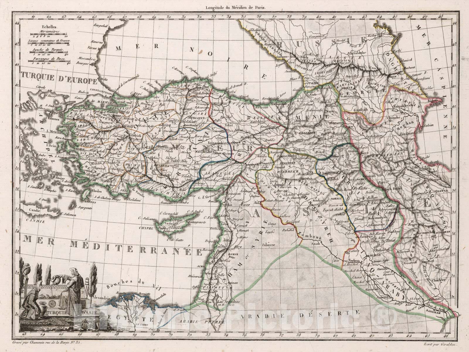 Historic Map : Turkey, Asia MinorTurquie d'Asie. 1812 , Vintage Wall A ...