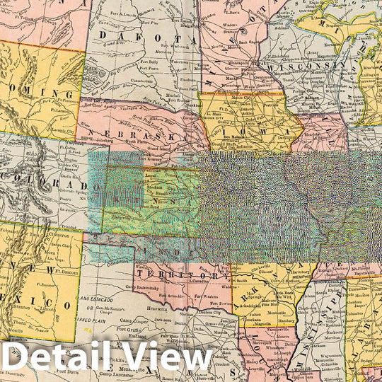 Historic Map : World Atlas Map, United States. 1882 - Vintage Wall Art ...