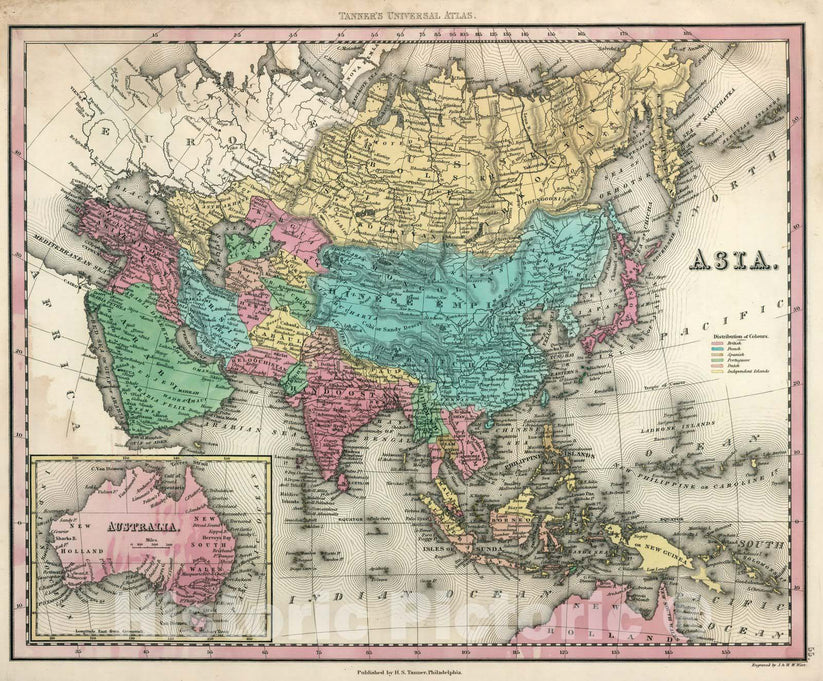 Historic Map : World Atlas Map, Asia. 1834 - Vintage Wall Art ...