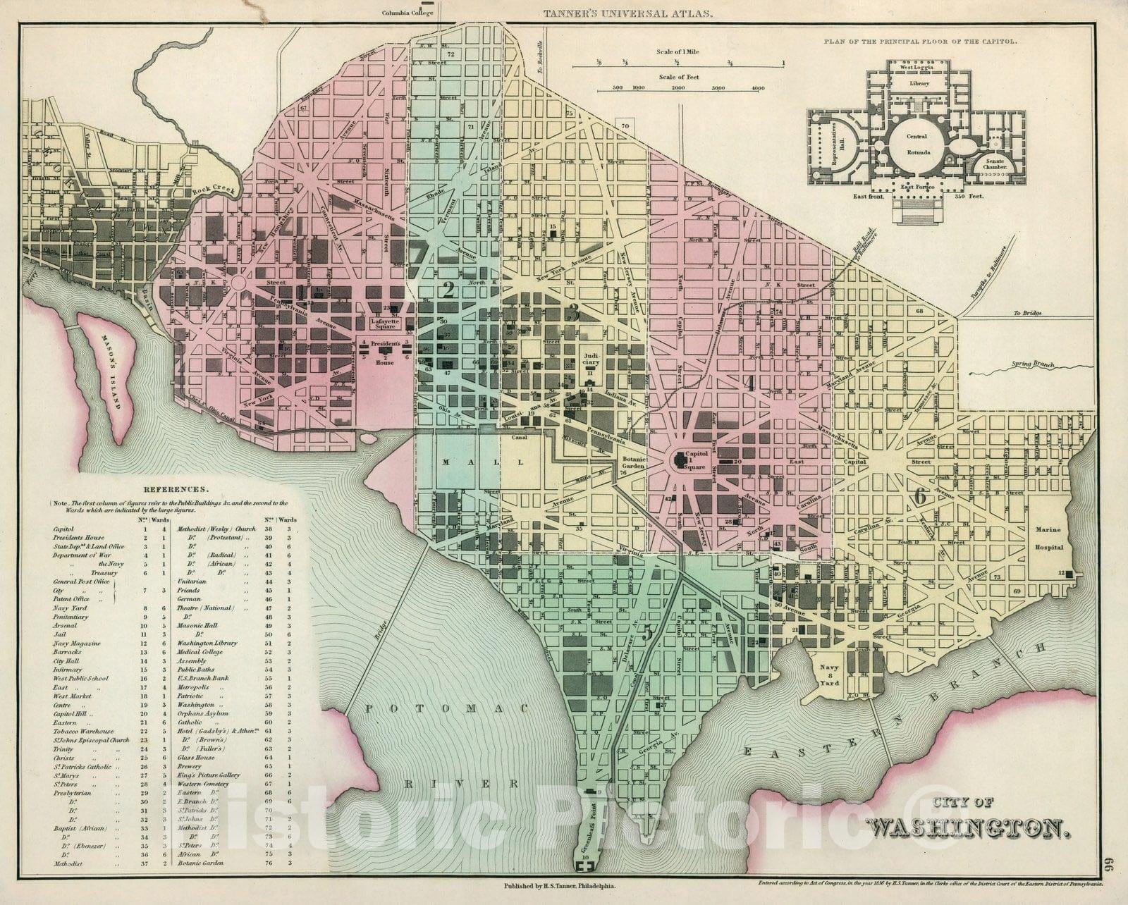 Historic Map : World Atlas Map, Washington (D.C.) 1836 - Vintage Wall ...
