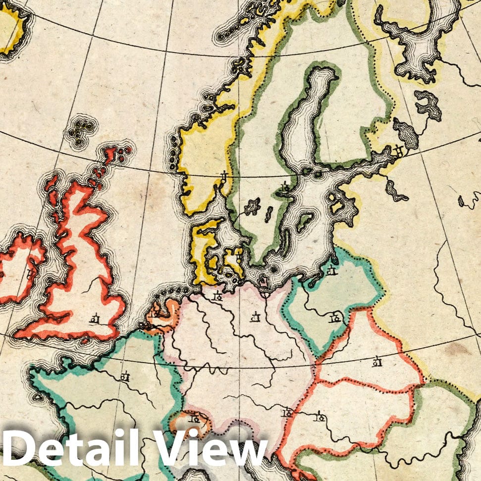 Historic Wall Map : School Atlas Map, Europe. 1799 v1 – Historic Pictoric