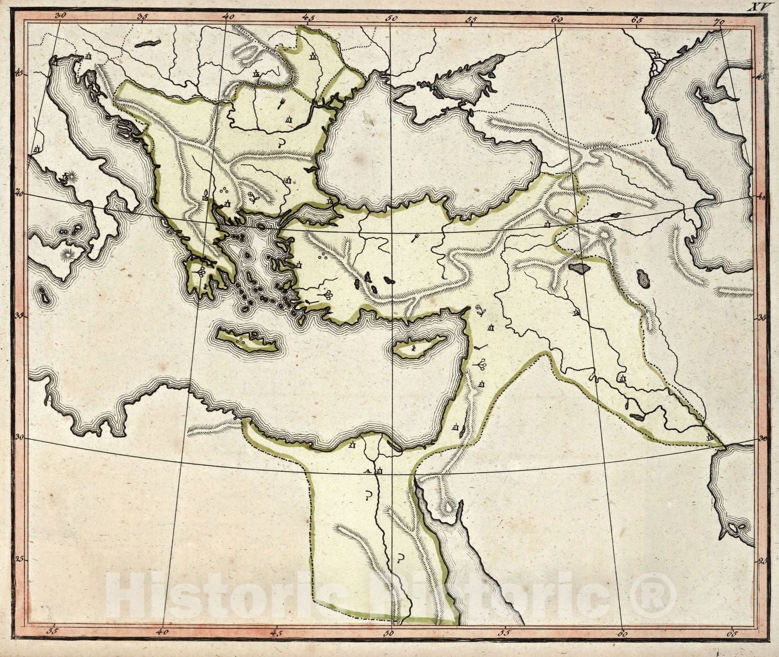 Historic Map : School Atlas Map, Eastern Mediterranean. 1799 - Vintage ...