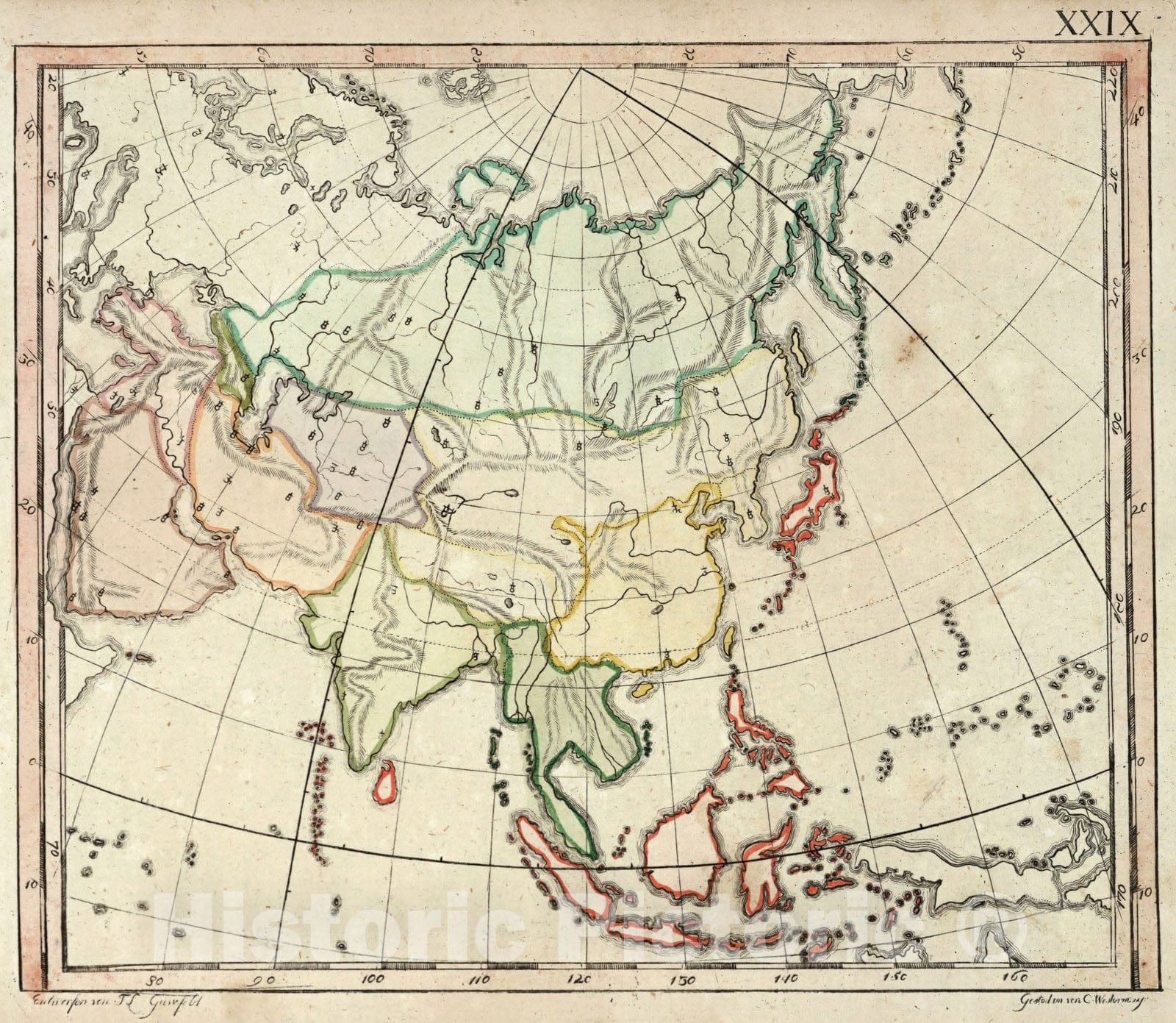 Historic Map : School Atlas Map, Asia. 1801 - Vintage Wall Art ...