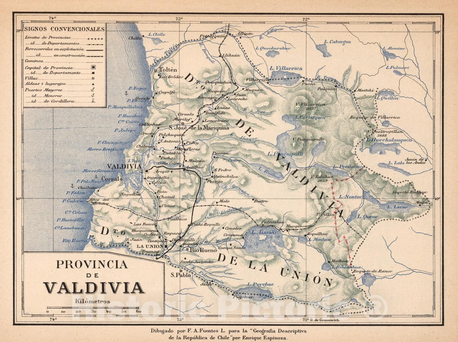 Historic Wall Map : Chile, Mapa No. 31. Provincia de Valdivia, 1903 ...