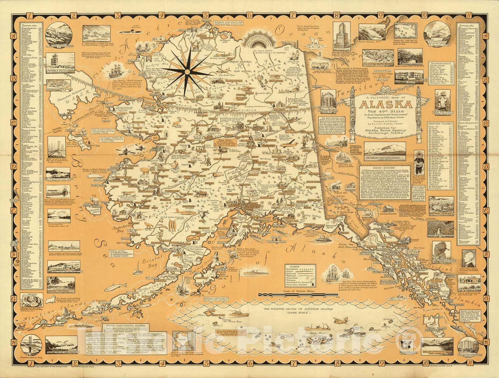 Historic Map : Pictorial Map of Alaska, the 49th State, 1959 - Vintage ...
