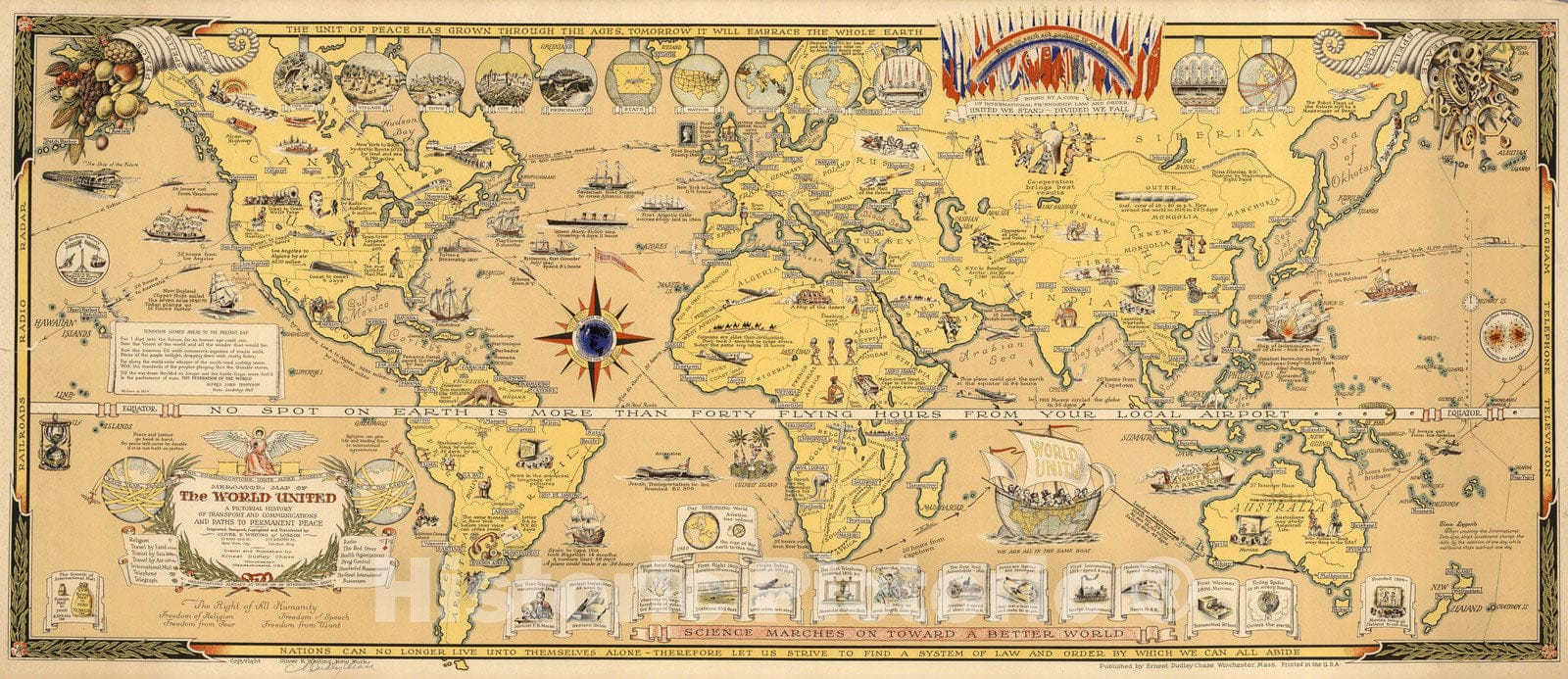 Historic Map : Mercator Map of the World United, 1945 - Vintage Wall A ...