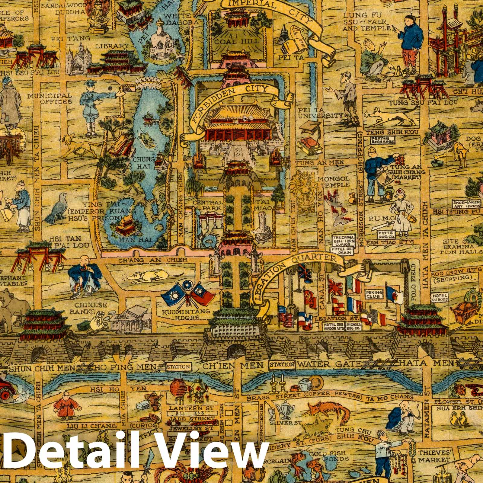 Historic Map : Historic Wall Map and History of Peiping (Beijing), 193 ...