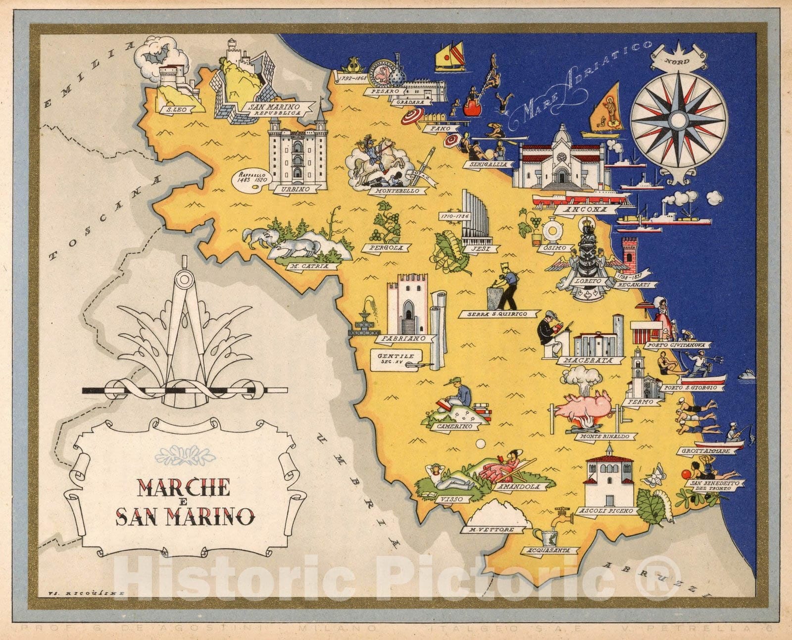 Marche Map Italy