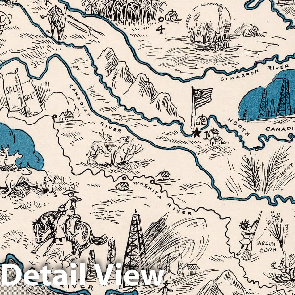 Historic Map : School Atlas Map, Oklahoma. 1931 - Vintage Wall Art ...