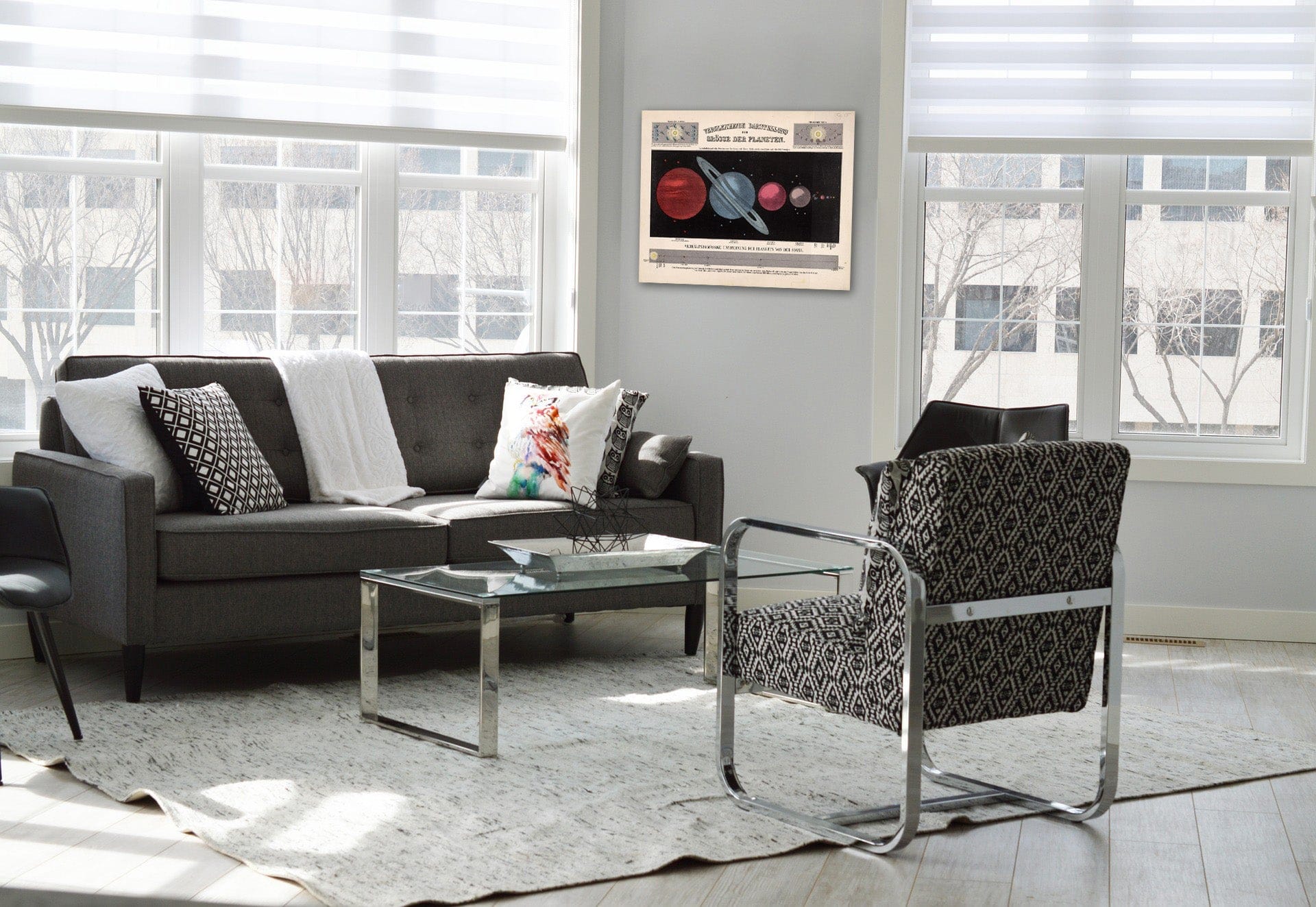 Historic Map : Celestial Atlas Map, Taf. IV. Comparison of the size of ...