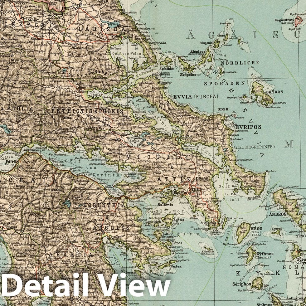 Historic Map : Greece,No. 37: Griechenland 1898 , Vintage Wall Art ...