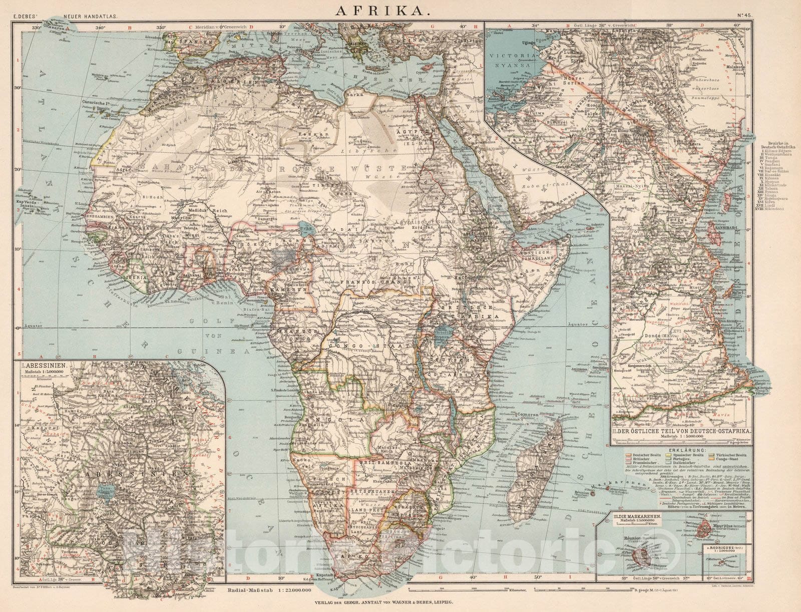 Historic Map : World Atlas Map, No. 45: Afrika 1898 - Vintage Wall Art ...