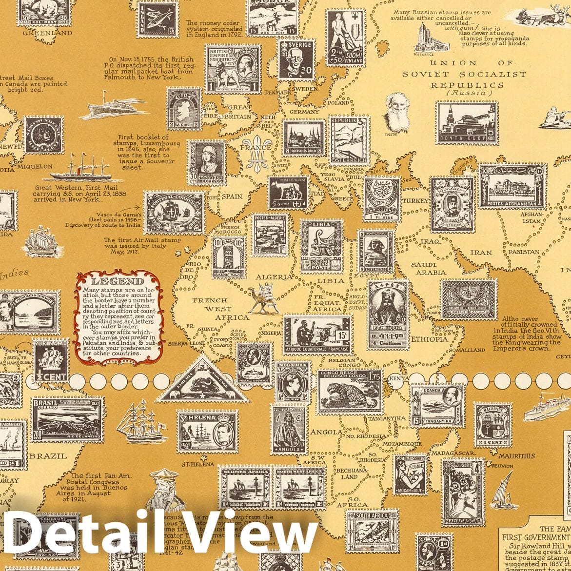 Historic Map : The pictorial map : A world of stamps, 1947 v1 ...