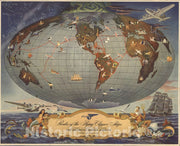 Historic Map : Routes of the Flying Clipper Ships. 1941 v1 - Vintage W ...