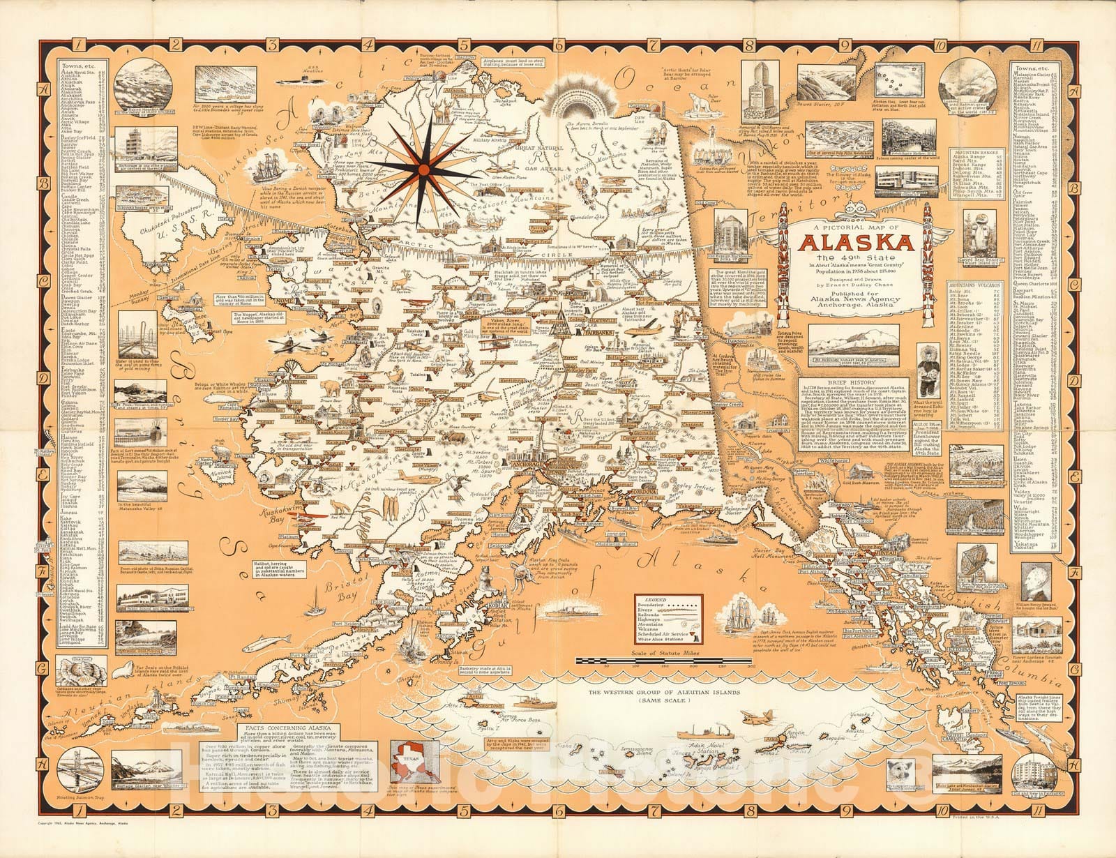 Historic Map : Pictorial Map of Alaska, the 49th State, 1965 - Vintage ...