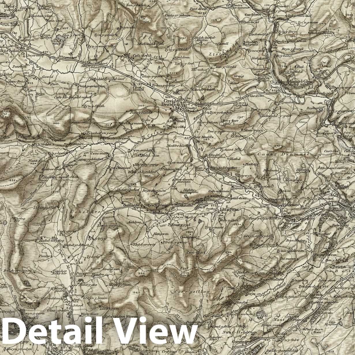 Historic Wall Map : 120 Corwen (Hills) 1898 - Vintage Wall Art ...