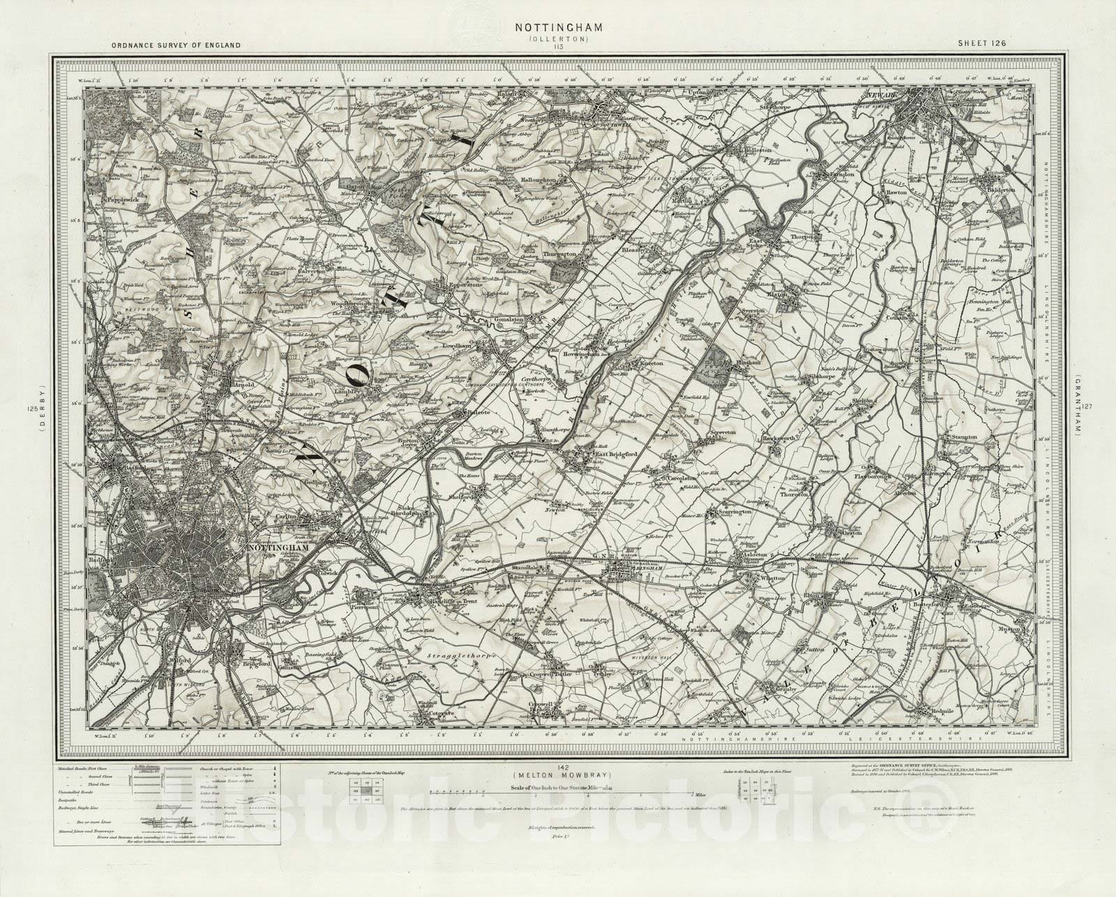 Historic Map : 126 Nottingham (Hills) 1899 - Vintage Wall Art ...