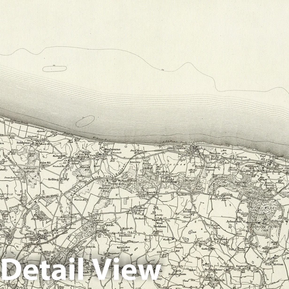 Historic Wall Map : 131 Cromer 1899 - Vintage Wall Art – Historic Pictoric