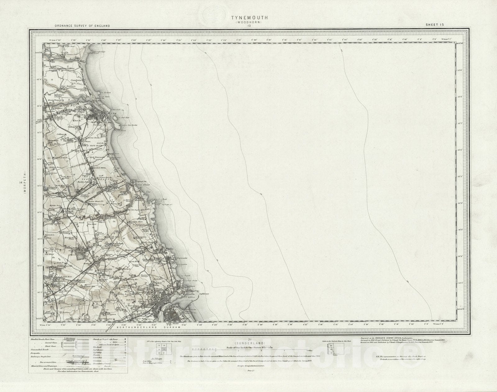 Historic Map : 15 Tynemouth (Hills) 1897 - Vintage Wall Art – Historic ...
