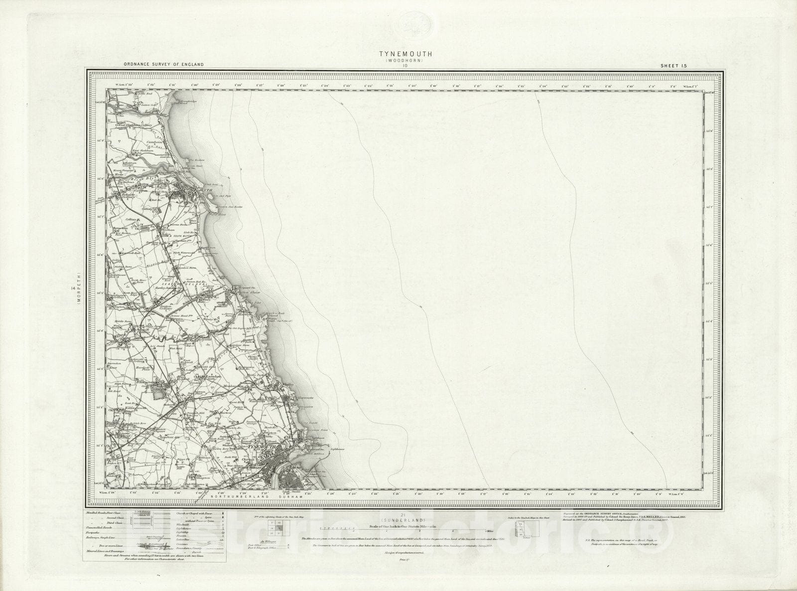 Historic Map : 15 Tynemouth 1897 - Vintage Wall Art – Historic Pictoric