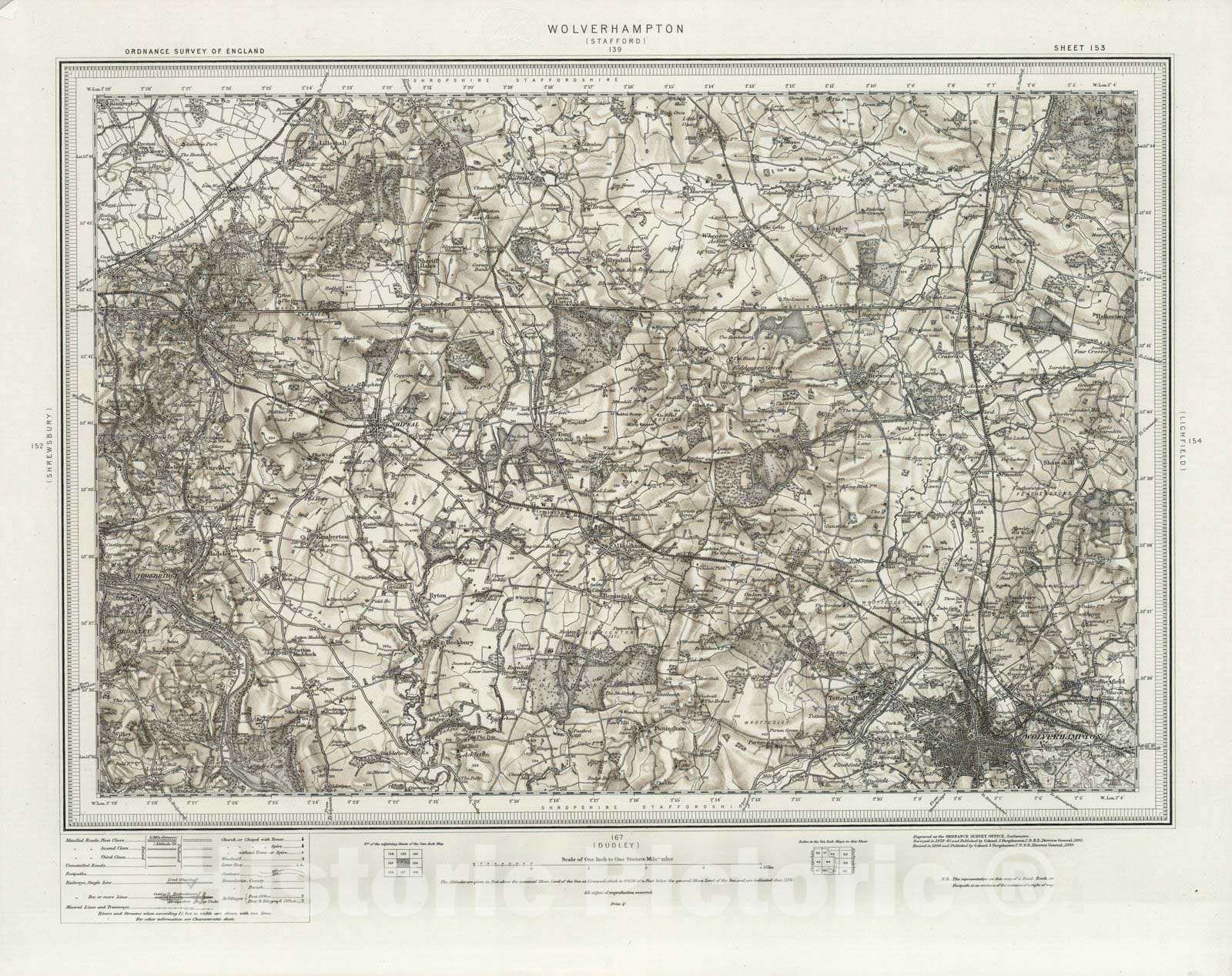 Historic Map : 153 Wolverhampton (Hills) 1899 - Vintage Wall Art ...