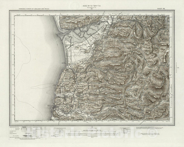 Historic Wall Map : 163 Aberystwyth (Hills) 1899 - Vintage Wall Art ...