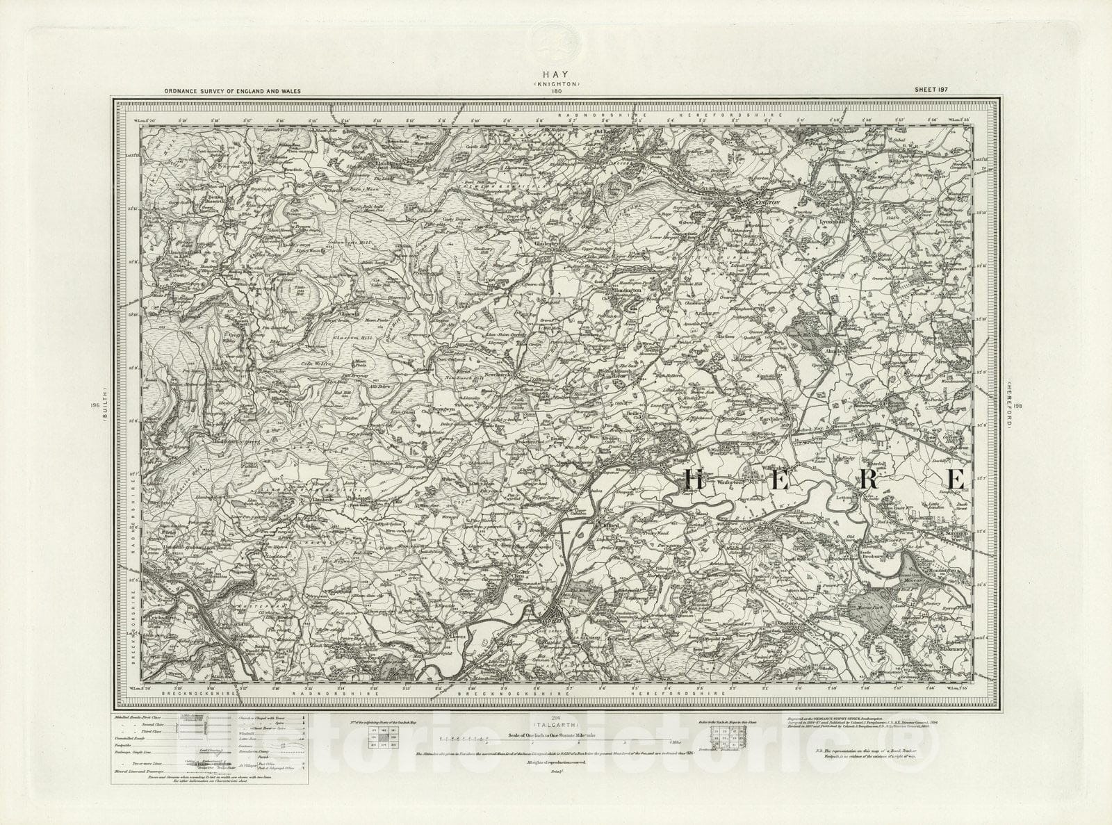 Historic Map : England, 197 Hay 1898 , Vintage Wall Art – Historic Pictoric