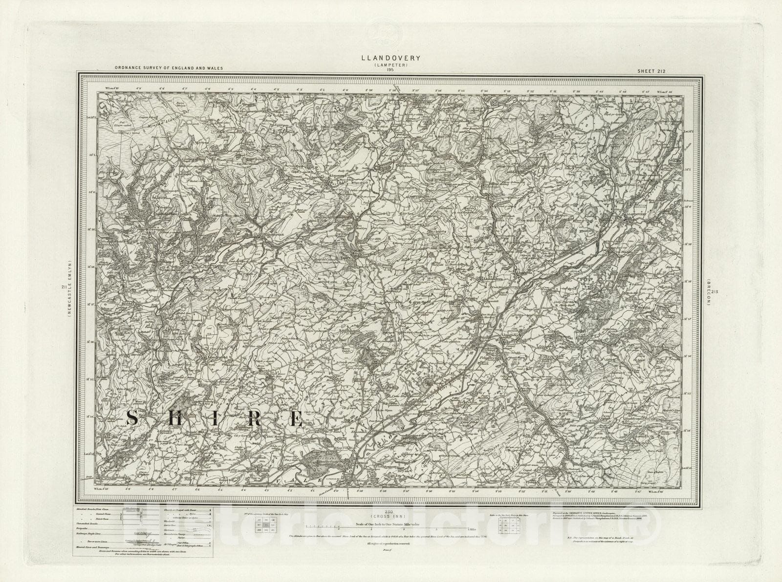 Historic Map : 212 Llandovery 1898 - Vintage Wall Art – Historic Pictoric