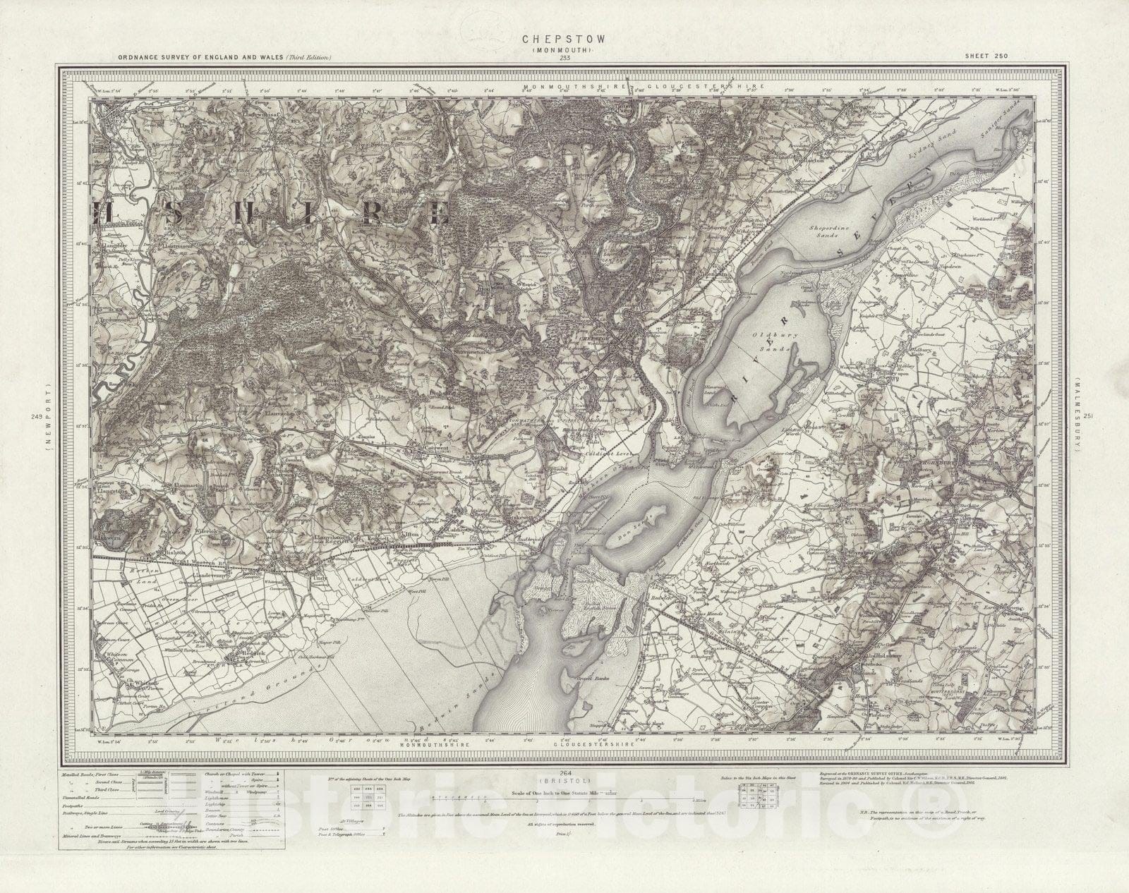 Chepstow Survey Map 1905 - Ordnance Survey Print | Historic Pictoric
