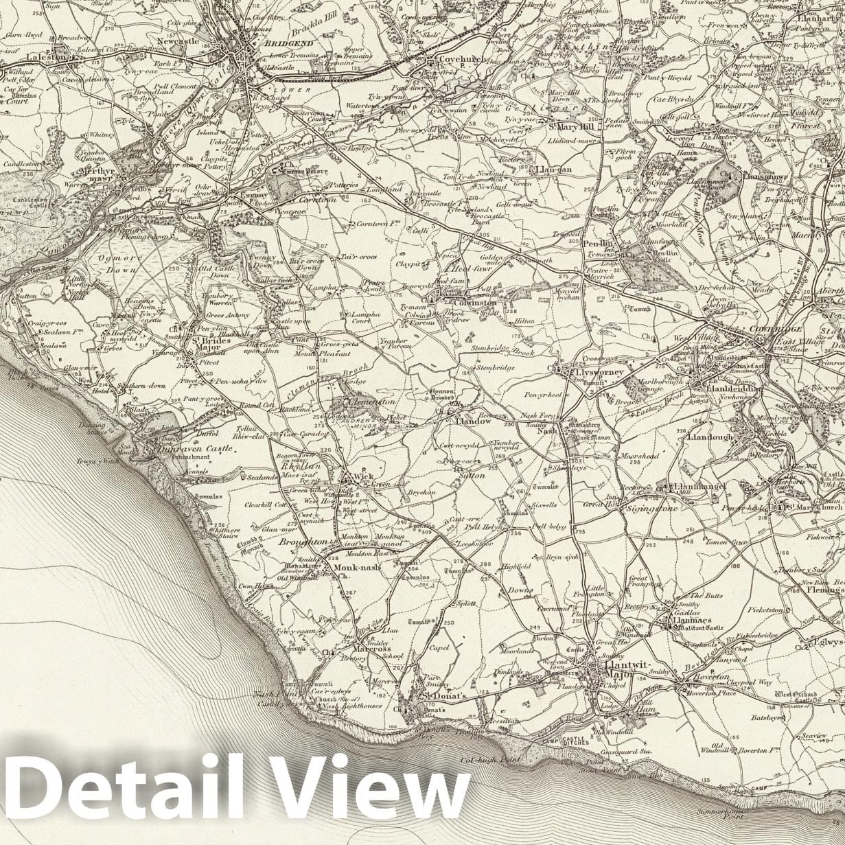 Historic Wall Map : 262 Pontypridd 1897 - Vintage Wall Art – Historic ...