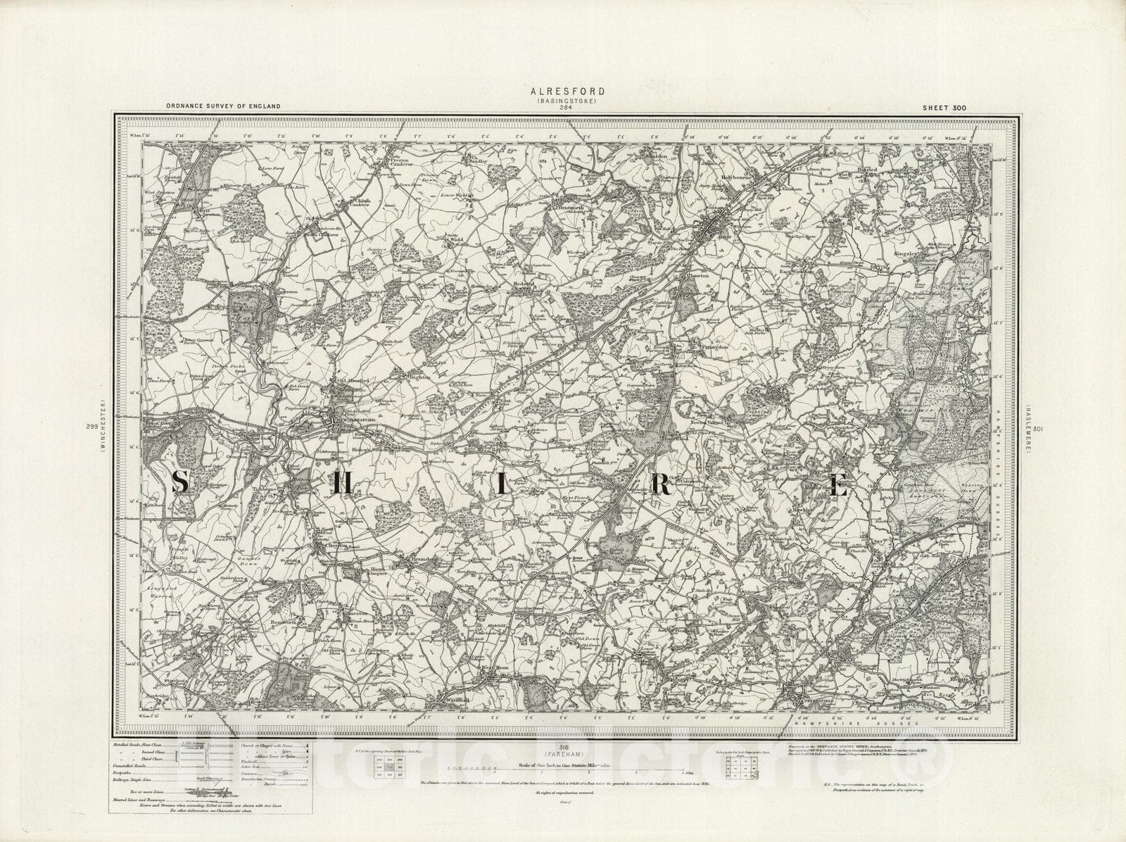 Alresford Survey Map 1895 | Ordnance Survey Historical Print – Historic ...