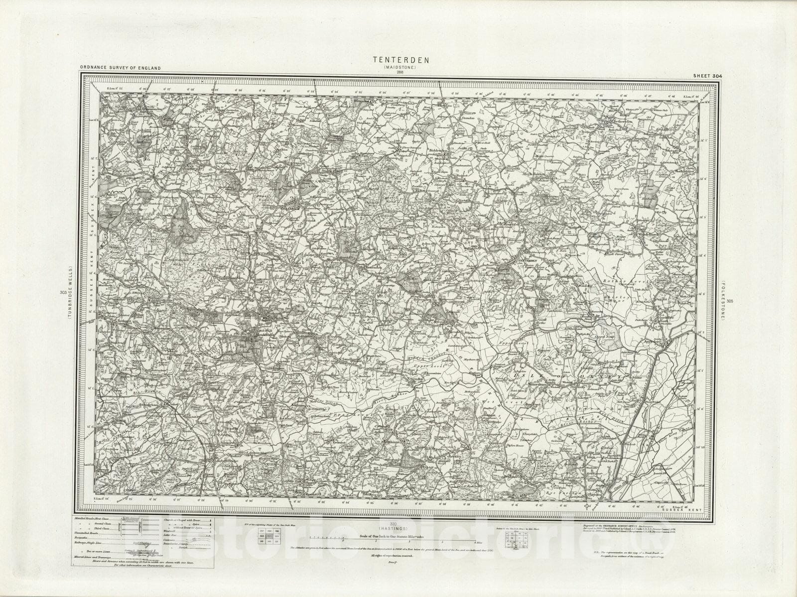 Historic Map : 304 Tenterden 1896 - Vintage Wall Art – Historic Pictoric