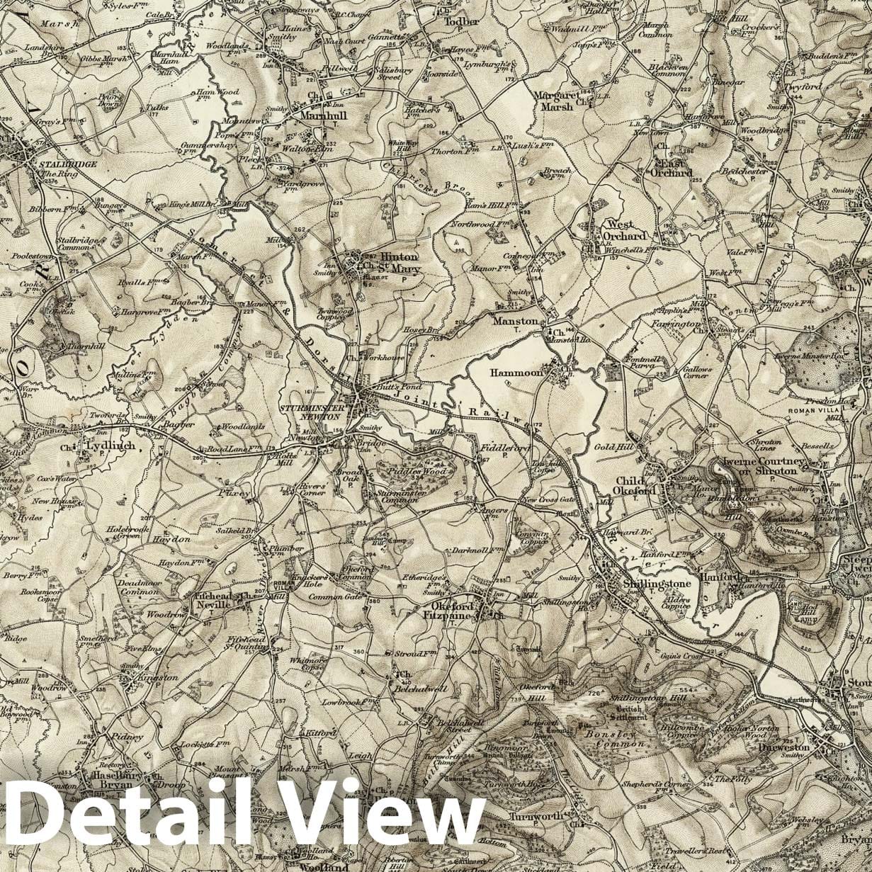 Historic Map : 313 Shaftesbury (Hills) 1905 - Vintage Wall Art ...