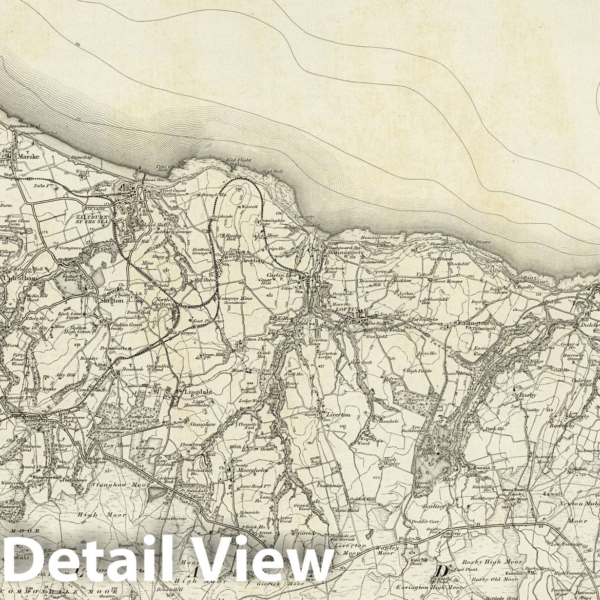 Historic Map : 34 Guisborough 1898 - Vintage Wall Art – Historic Pictoric