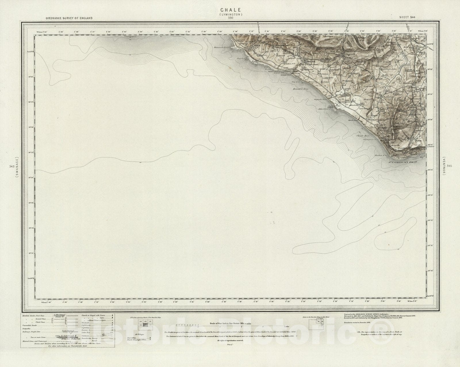 Chale Survey Map 1895 | Ordnance Survey England | Historic Pictoric