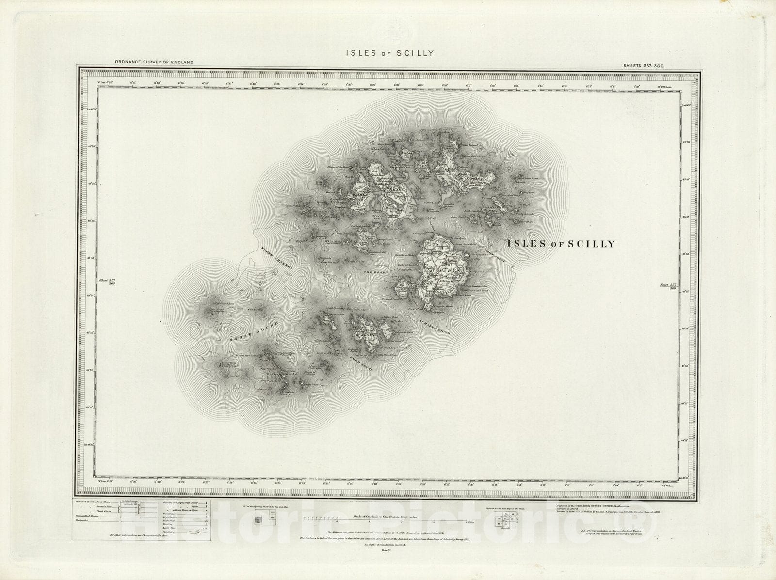 Historic Map : 360 Isles of Scilly 1896 - Vintage Wall Art - Historic ...