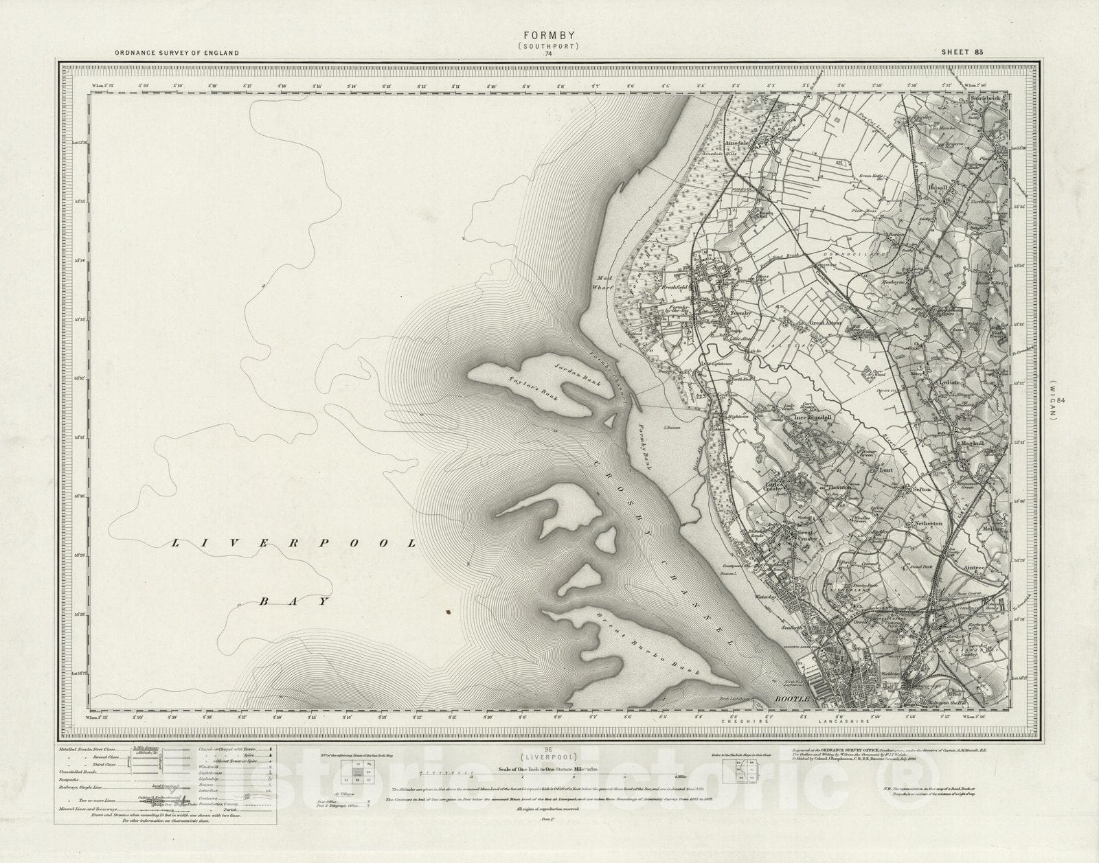 Historic Wall Map : 83 Formby (Hills) 1896 - Vintage Wall Art ...