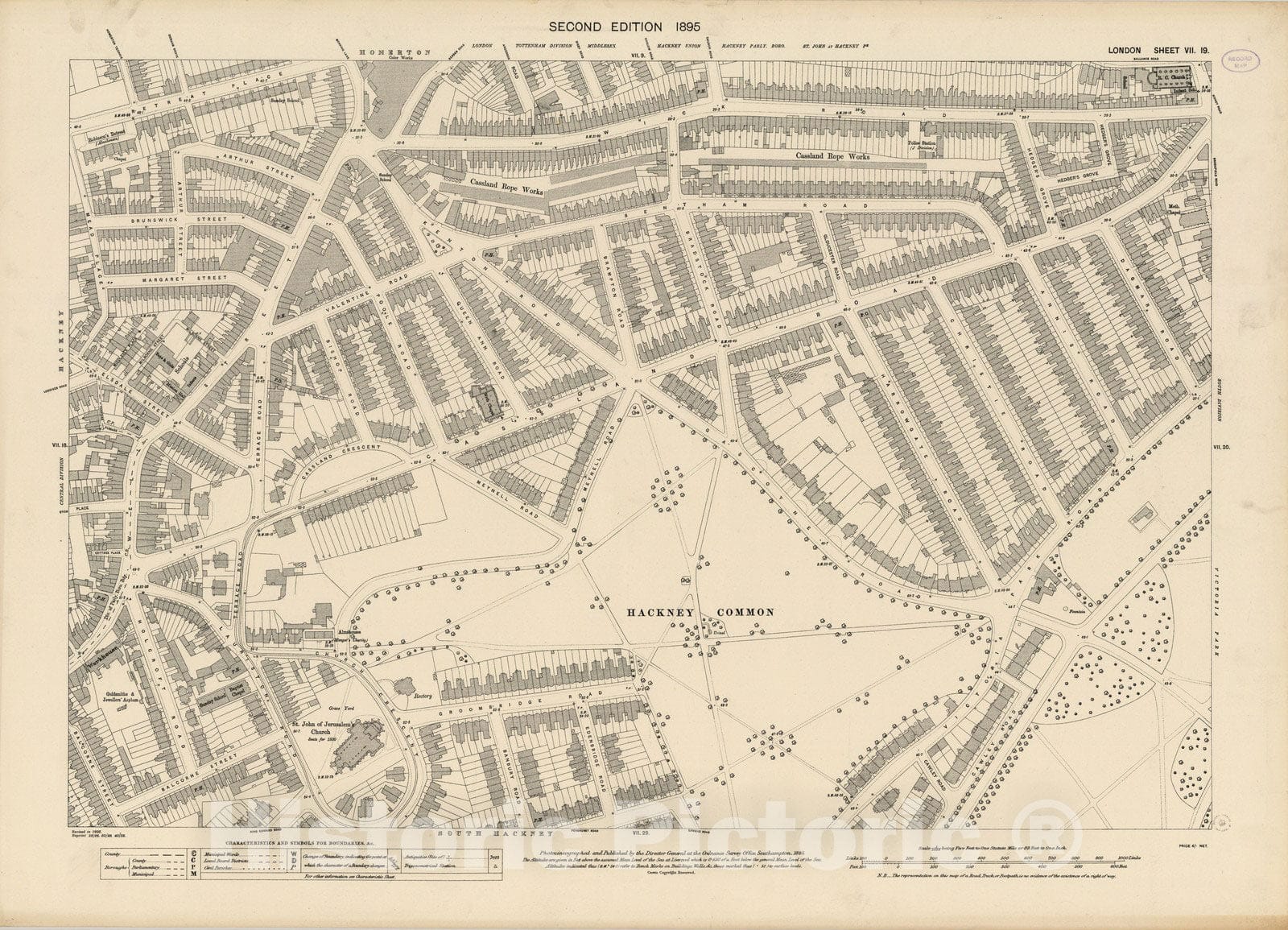 London Sheet VII.19 Ordnance Survey Map 1895 | Historic Pictoric