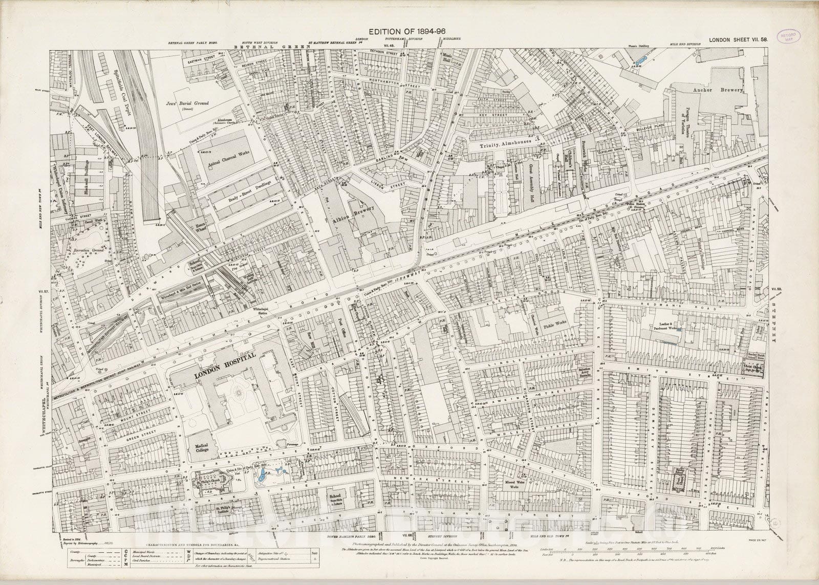 Historic Map : London (England), City Atlas Map, London Sheet VII.58 1 ...