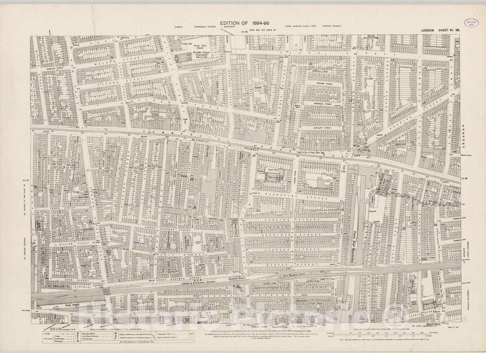 Historic Map : London (England), City Atlas Map, London Sheet VII.68 1 ...