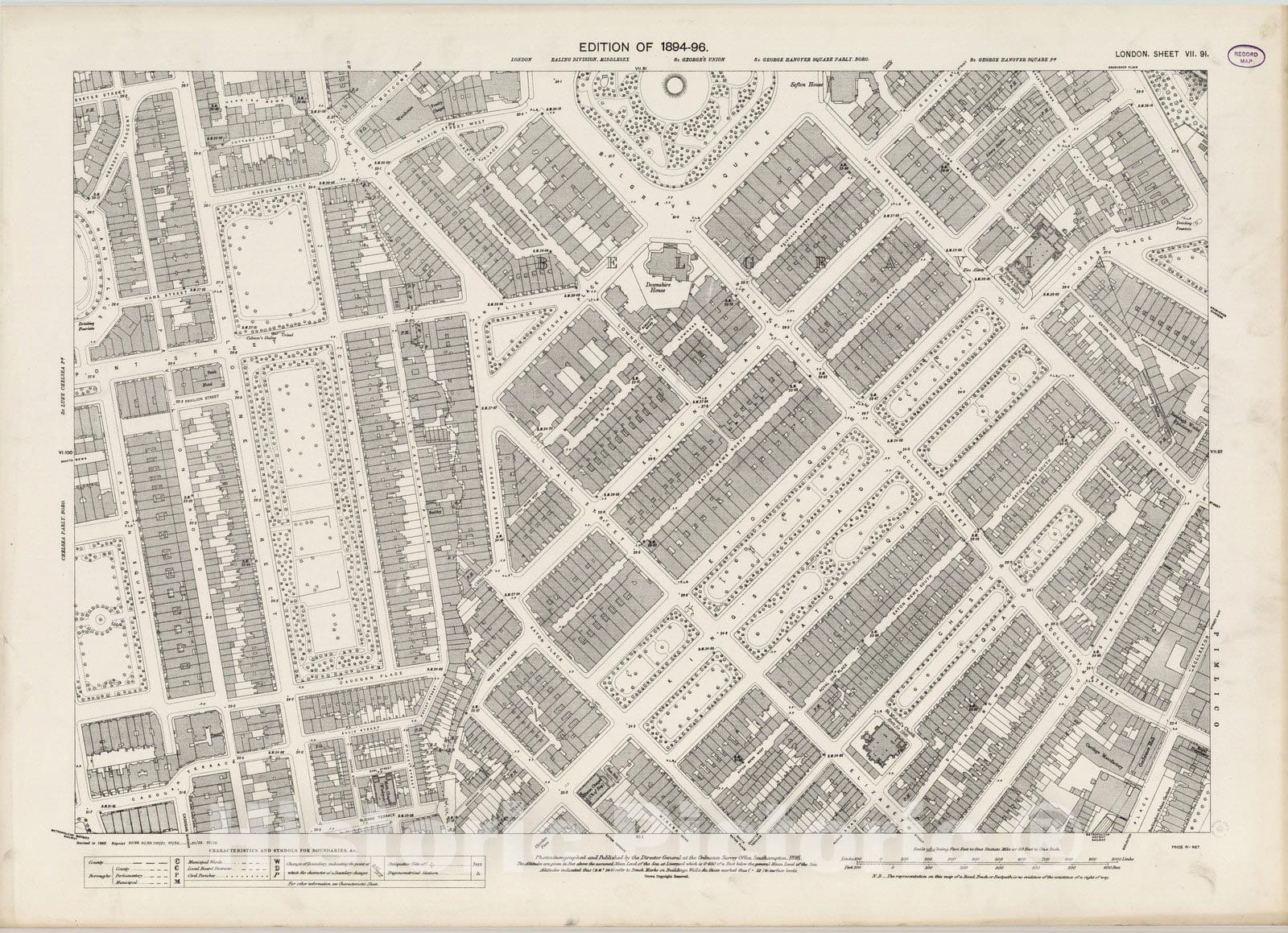 Historic Map : London (England), City Atlas Map, London Sheet VII.91 1 ...