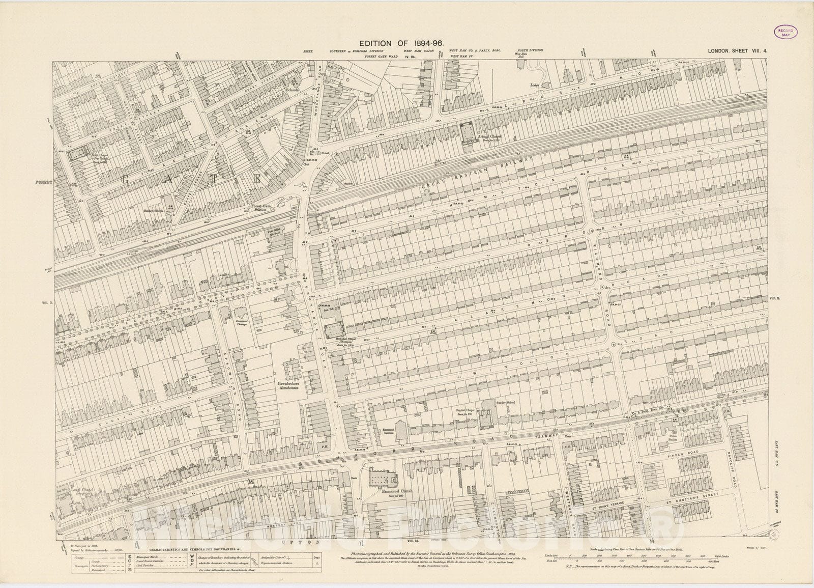 Historic Map : London (England), City Atlas Map, London Sheet VIII.4 1 ...