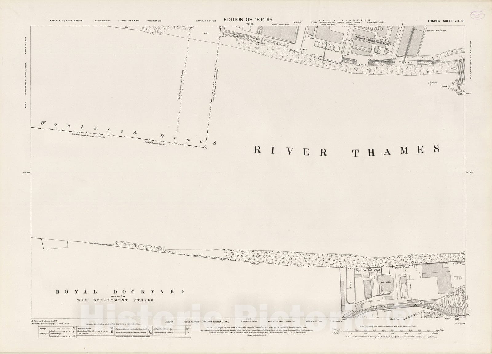 Historic Map : London (England), City Atlas Map, London Sheet VIII.96 ...