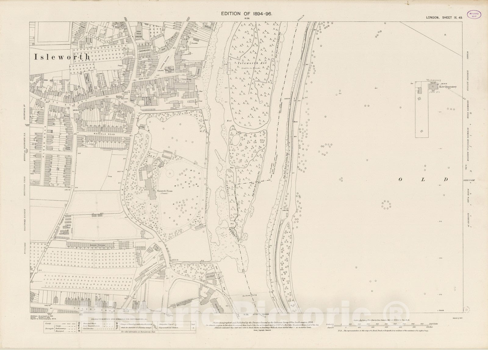 Historic Map : London (England), City Atlas Map, London Sheet IX.49 18 ...