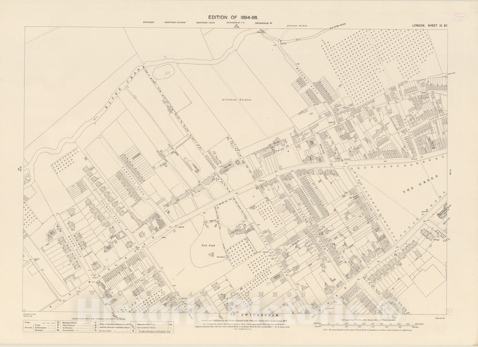 Historic Map : London (England), City Atlas Map, London Sheet IX.87 18 ...
