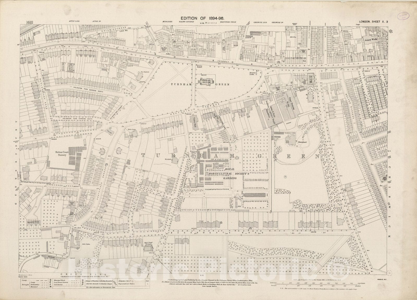 Historic Map : London (England), City Atlas Map, London Sheet X.3 1894 ...