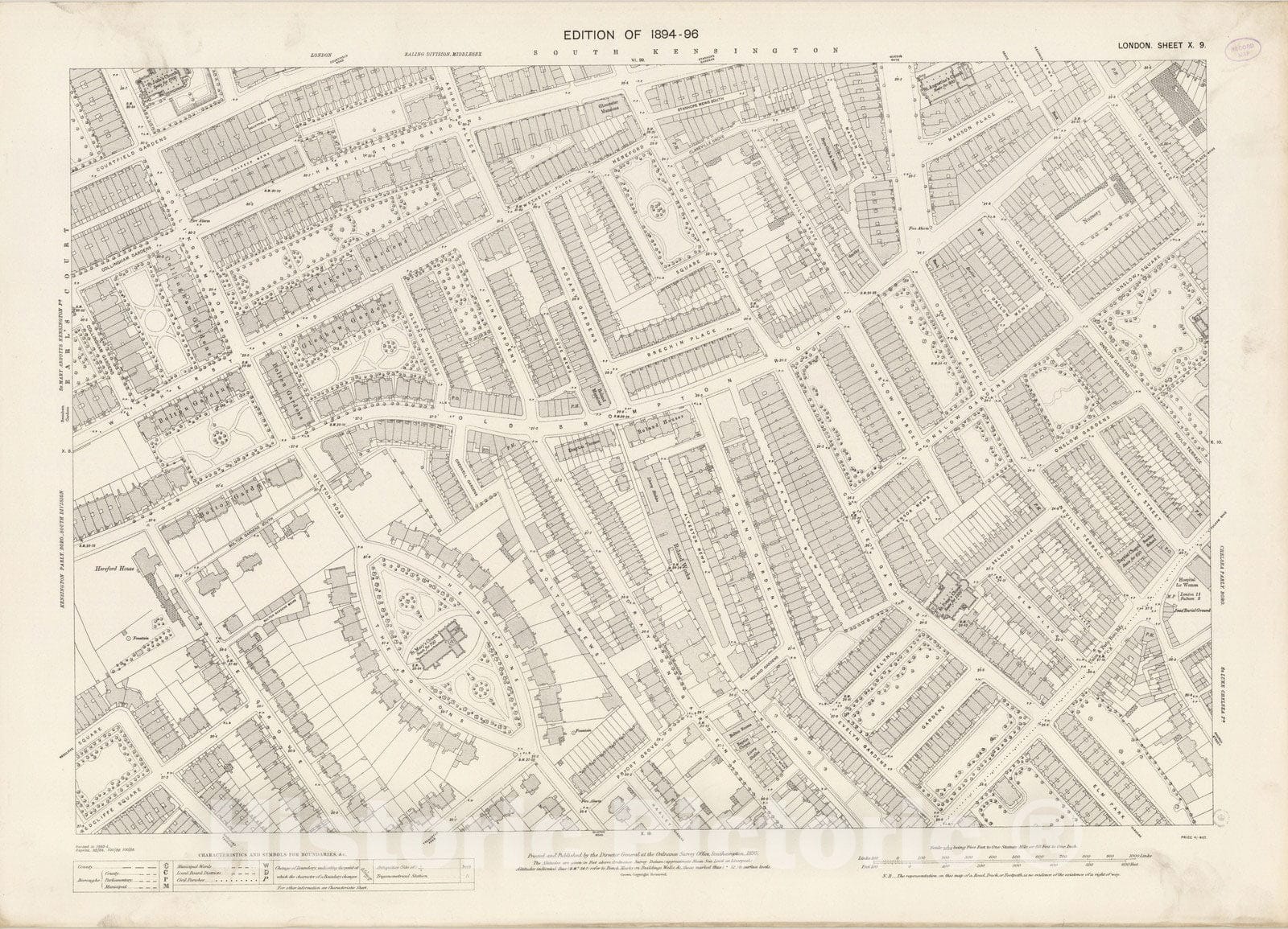 Historic Map : London (England), City Atlas Map, London Sheet X.9 1895 ...